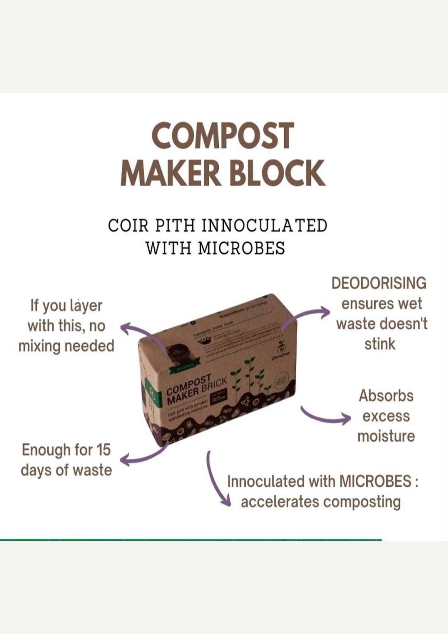 Home Composting essential kit- 1 bin, 3 composting blocks, 1 bottom tr ...
